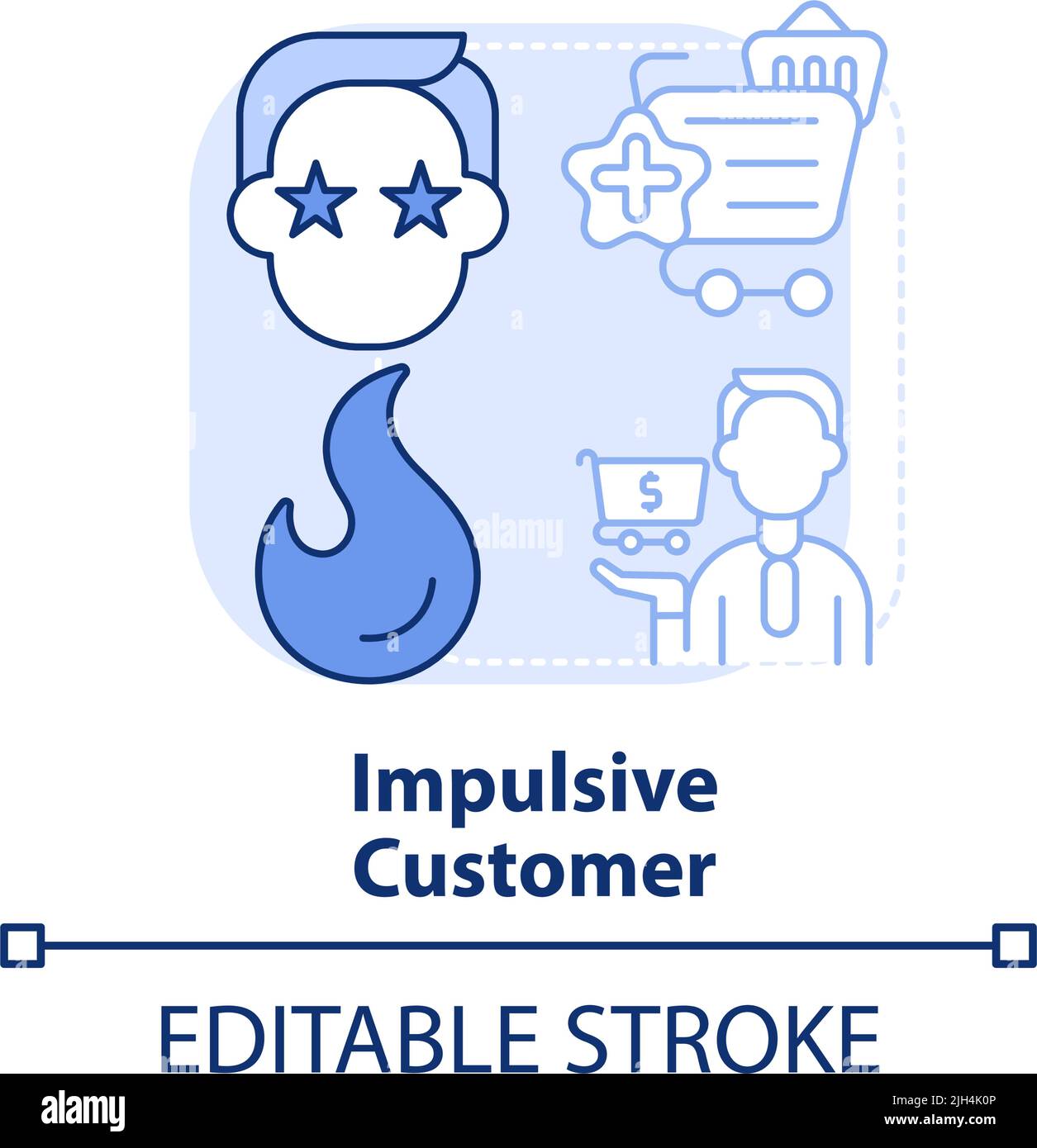 Impulsive customer light blue concept icon Stock Vector Image & Art - Alamy