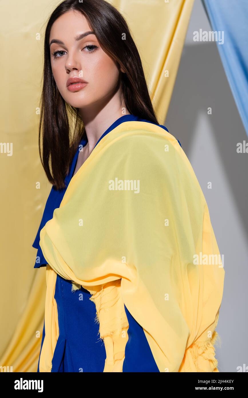 Ukrainian woman eyes flag hi-res stock photography and images - Alamy