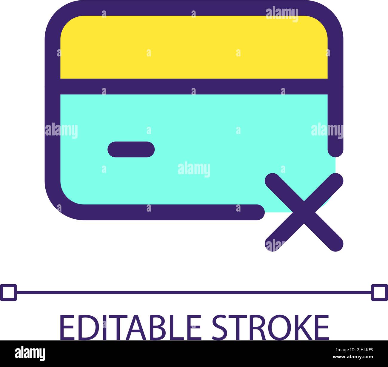 Payment card block pixel perfect RGB color ui icon Stock Vector Image ...