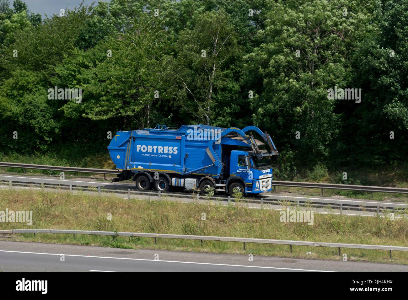 Fortress lorry joining the M40 motorway at Junction 15, Warwickshire ...
