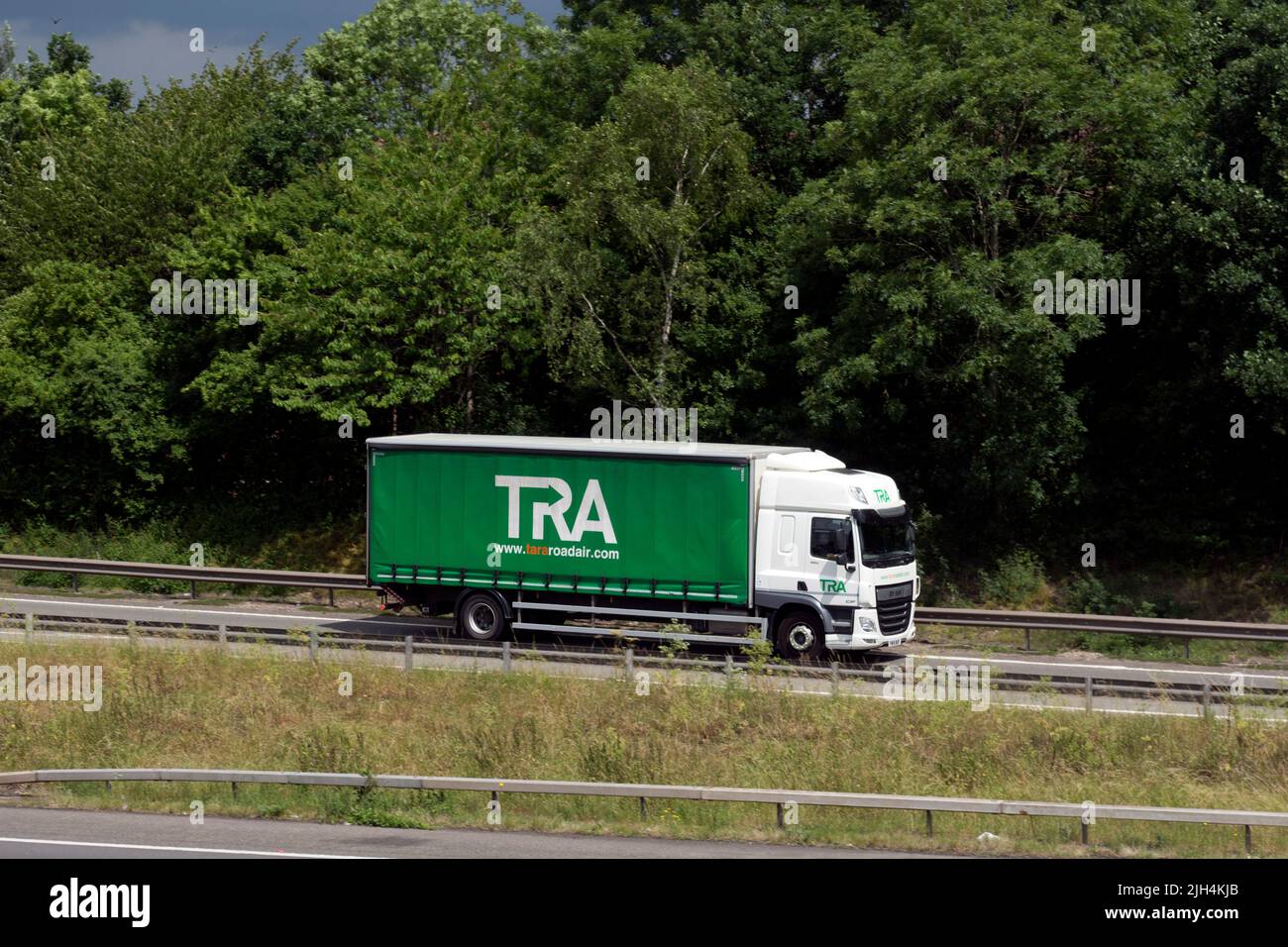TRA lorry joining the M40 motorway at Junction 15, Warwickshire, UK ...