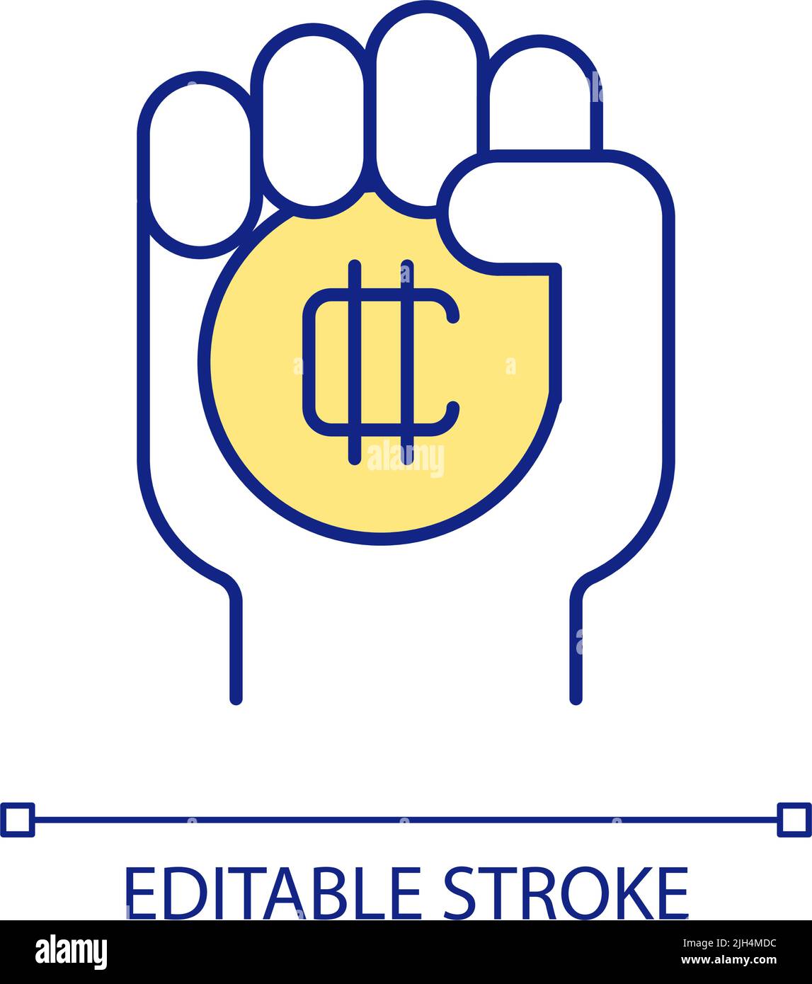 Hand with crypto token RGB color icon Stock Vector Image & Art - Alamy