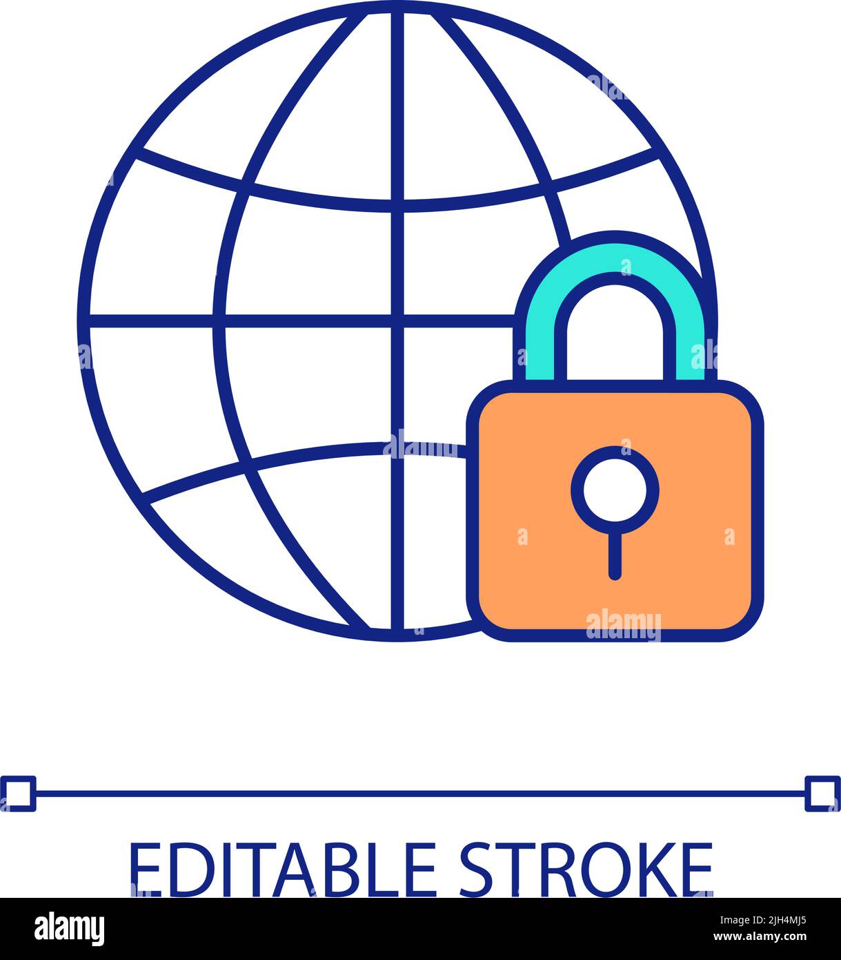 Globe and padlock RGB color icon Stock Vector Image & Art - Alamy