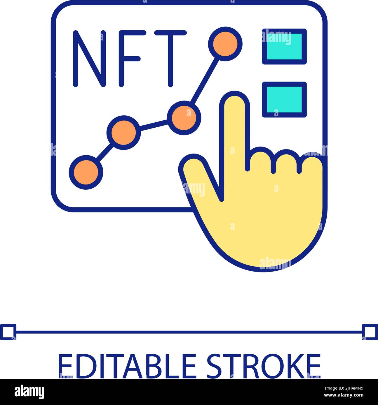 Analysing NFT rate rising RGB color icon Stock Vector Image & Art - Alamy