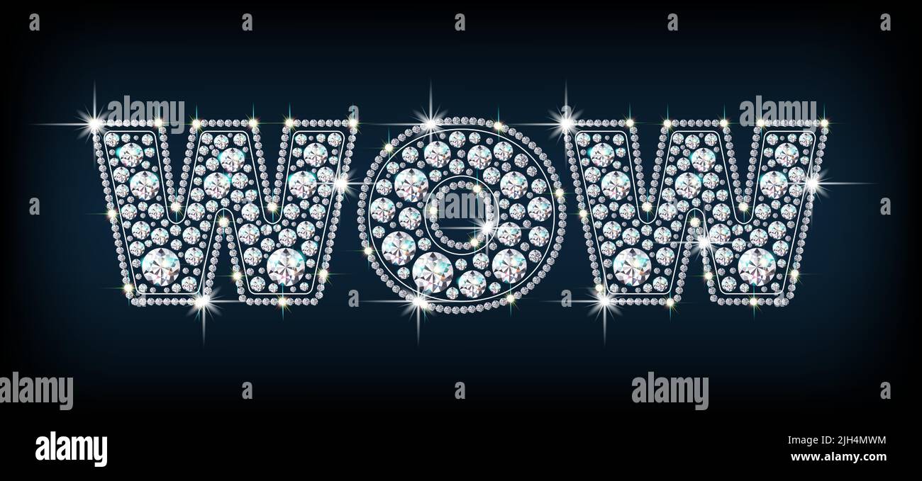 Letters WOW made from sparkling diamonds vector Stock Vector Image ...