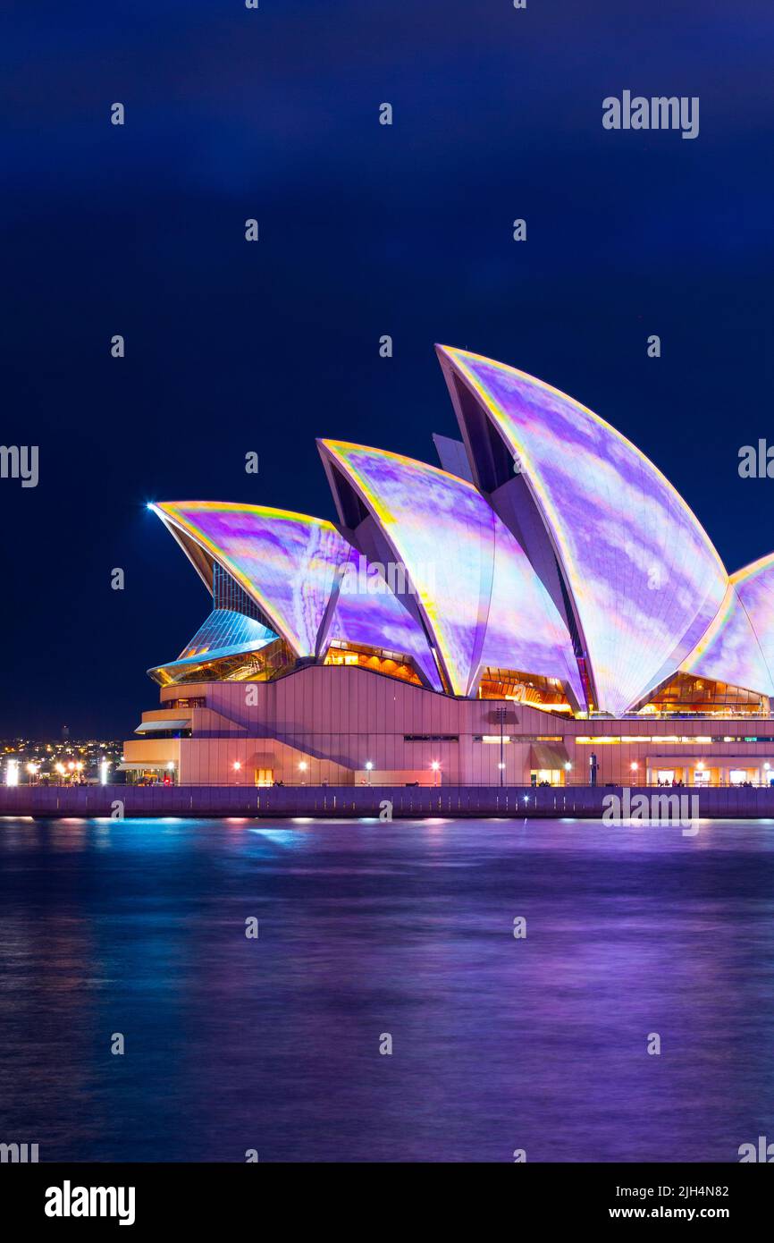 Special lighting adorns Sydney Opera House in Sydney, Australia, during ...