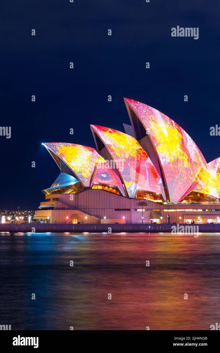 Special lighting adorns Sydney Opera House in Sydney, Australia, during ...