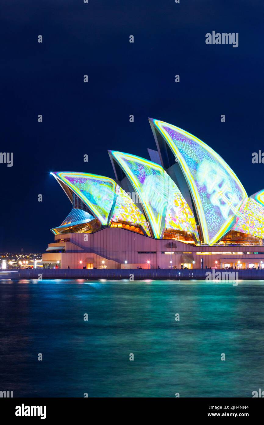 Special lighting adorns Sydney Opera House in Sydney, Australia, during ...