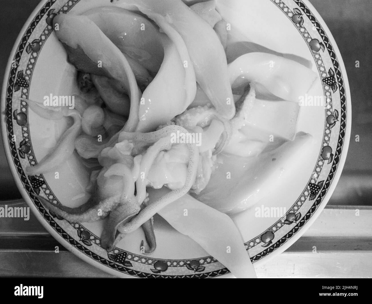 Mediterranean diet woman eating Black and White Stock Photos & Images ...