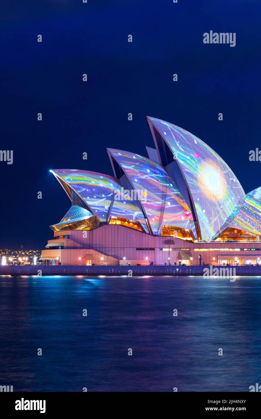 Special lighting adorns Sydney Opera House in Sydney, Australia, during ...
