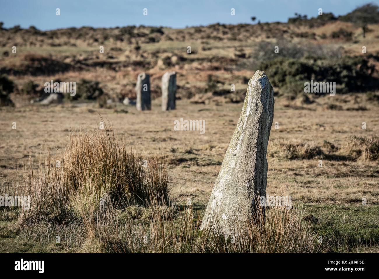 A late Neolithic Early Bronze Age standing stone of the The Hurlers ...