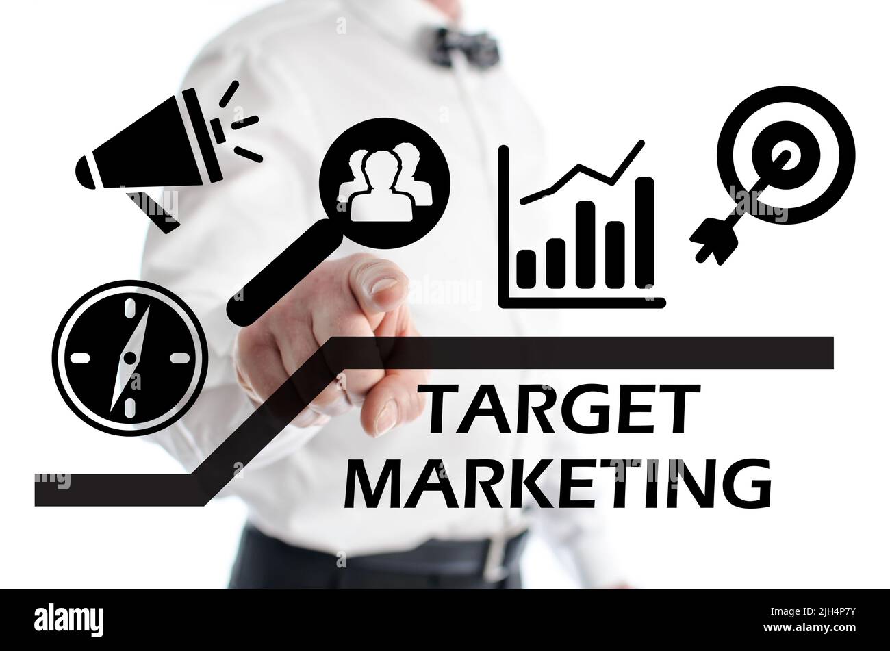 Target marketing concept shown by a man in background Stock Photo - Alamy