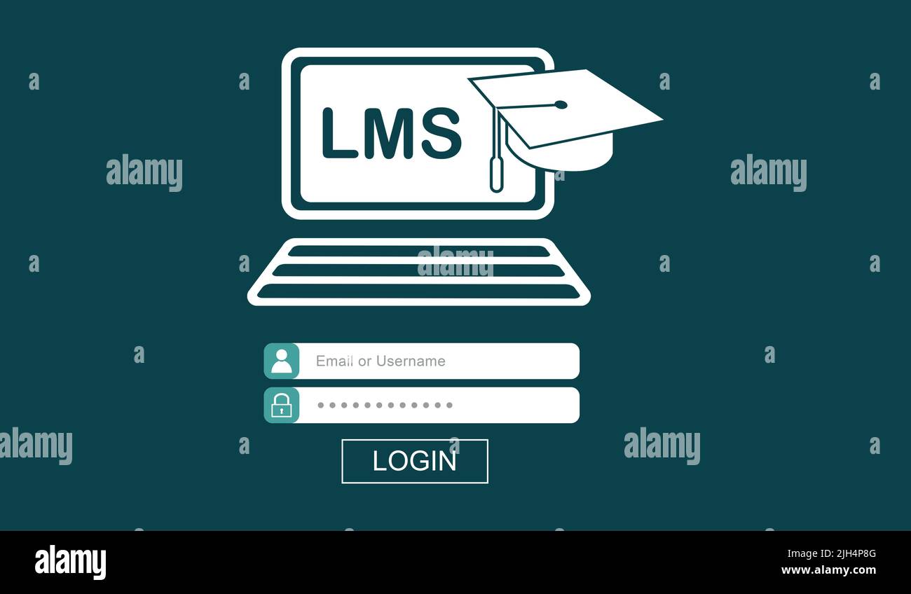 Illustration of a lms concept Stock Photo - Alamy