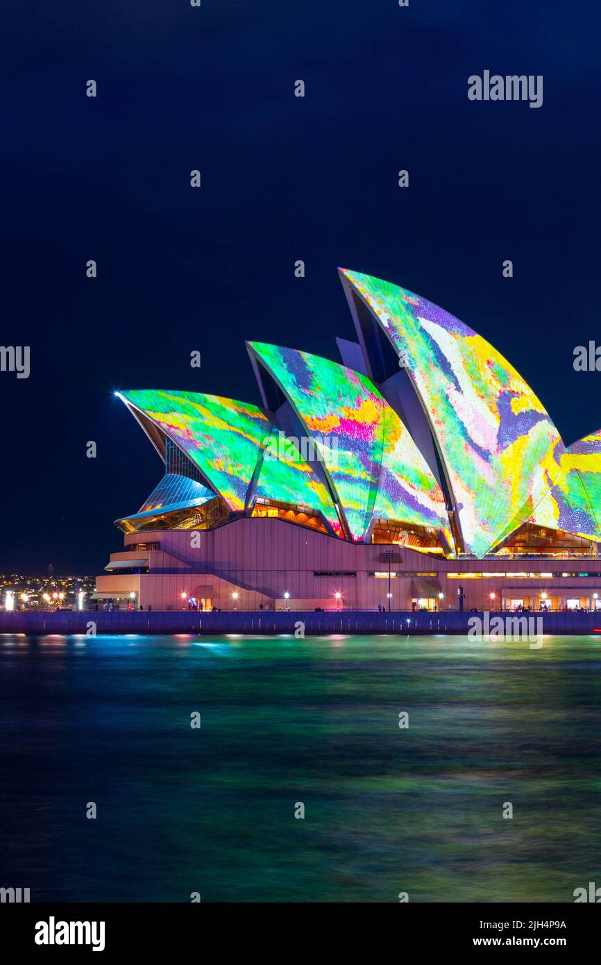 Special lighting adorns Sydney Opera House in Sydney, Australia, during ...