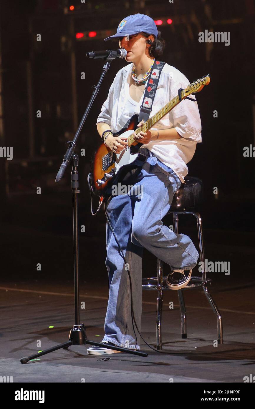 Piazza Duomo, Pistoia, Italy, July 14, 2022, Ariete in concert during ...