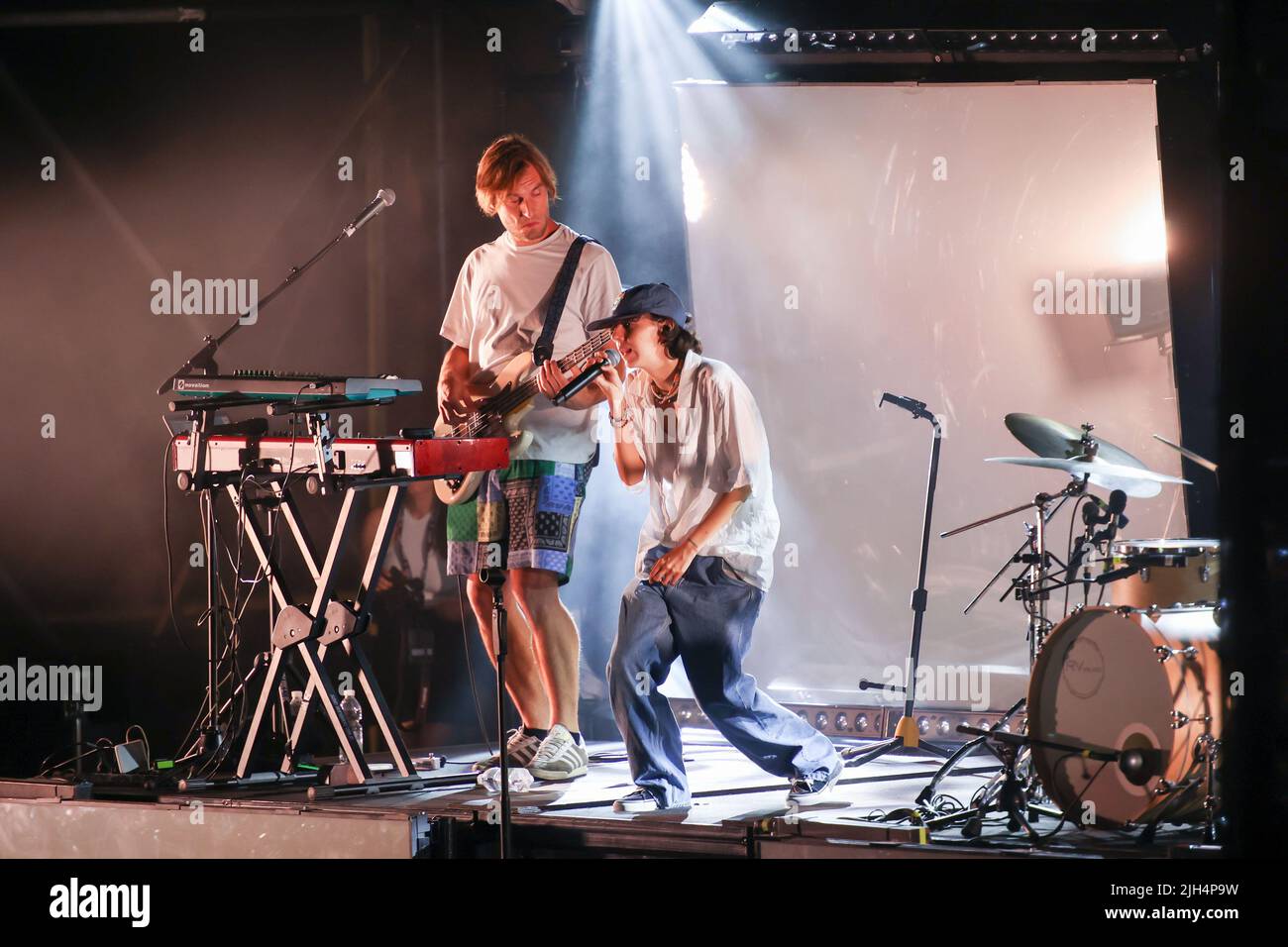 Piazza Duomo, Pistoia, Italy, July 14, 2022, Ariete in concert during ...