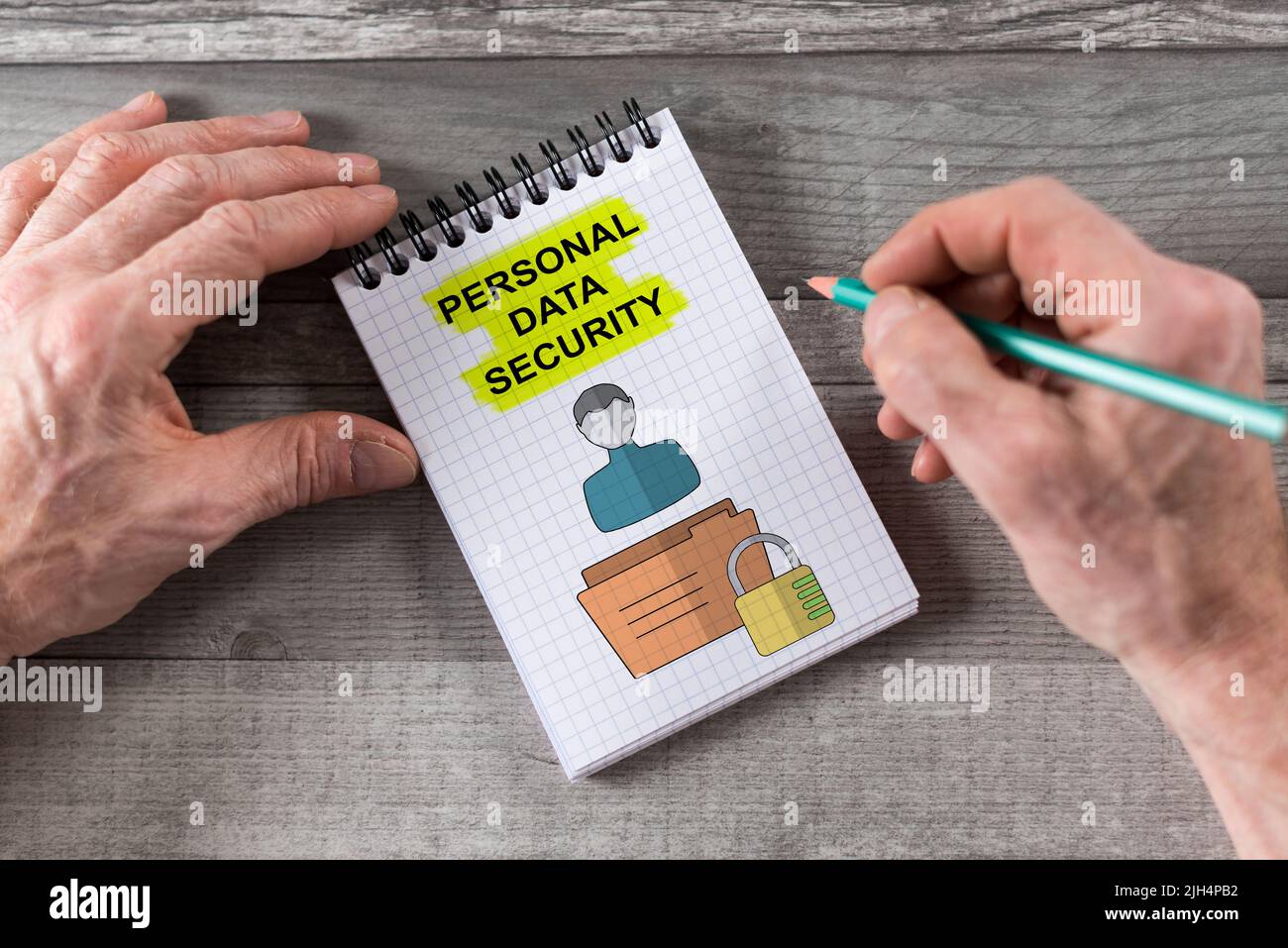 Personal data security concept drawn on a notepad Stock Photo - Alamy