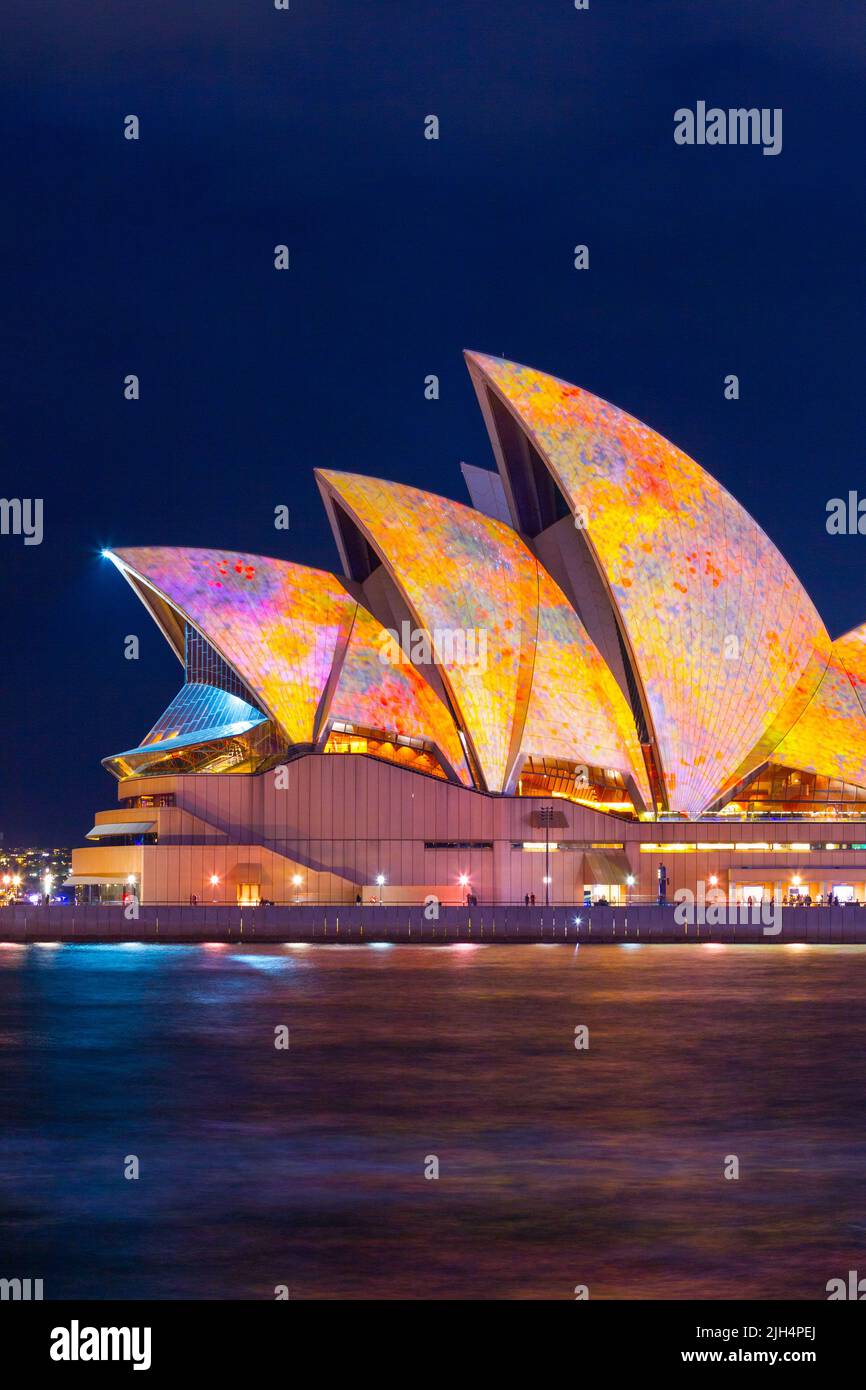 Special lighting adorns Sydney Opera House in Sydney, Australia, during ...