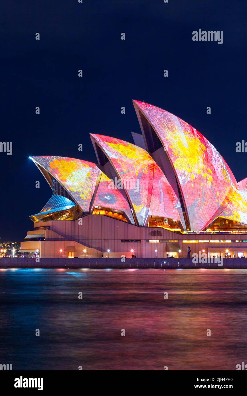 Special lighting adorns Sydney Opera House in Sydney, Australia, during ...
