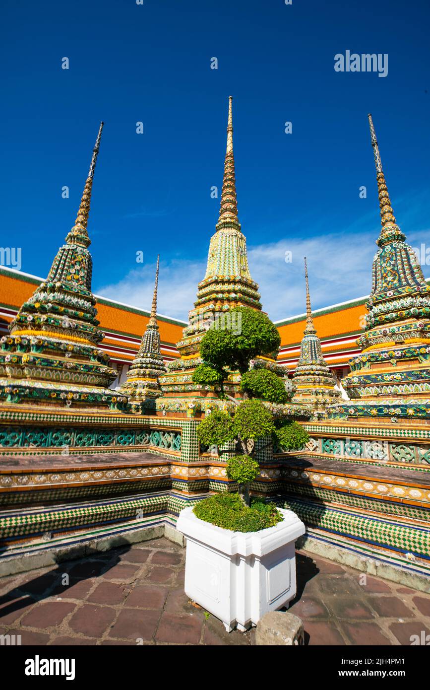 Wat Pho temple of budhist with beautiful art of pagoda locate in ...