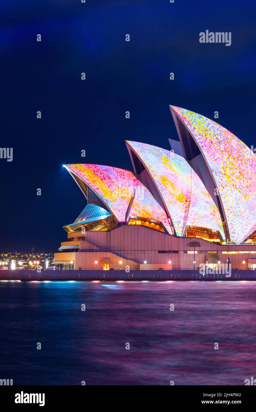 Special lighting adorns Sydney Opera House in Sydney, Australia, during ...