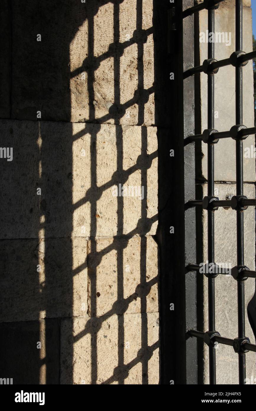 metal railings of a museum window Stock Photo - Alamy