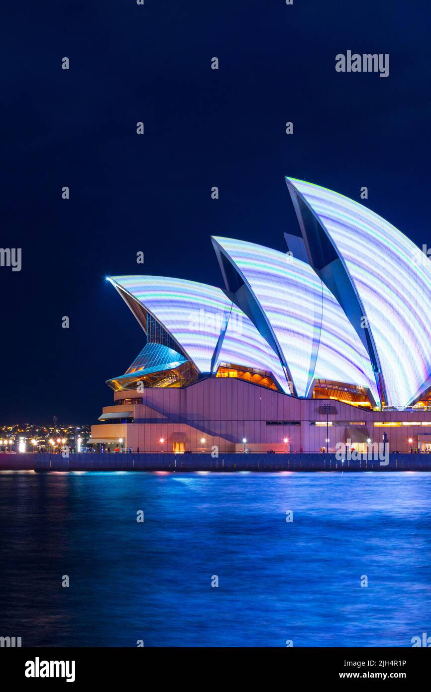 Special lighting adorns Sydney Opera House in Sydney, Australia, during the 2022 'Vivid Sydney ...
