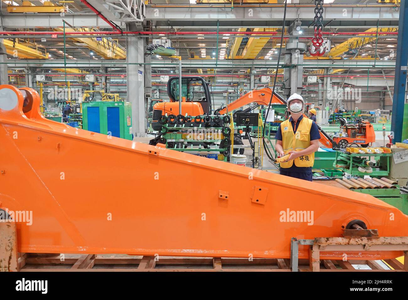 HAIAN, CHINA - JULY 15, 2022 - Workers work on a production line at ...