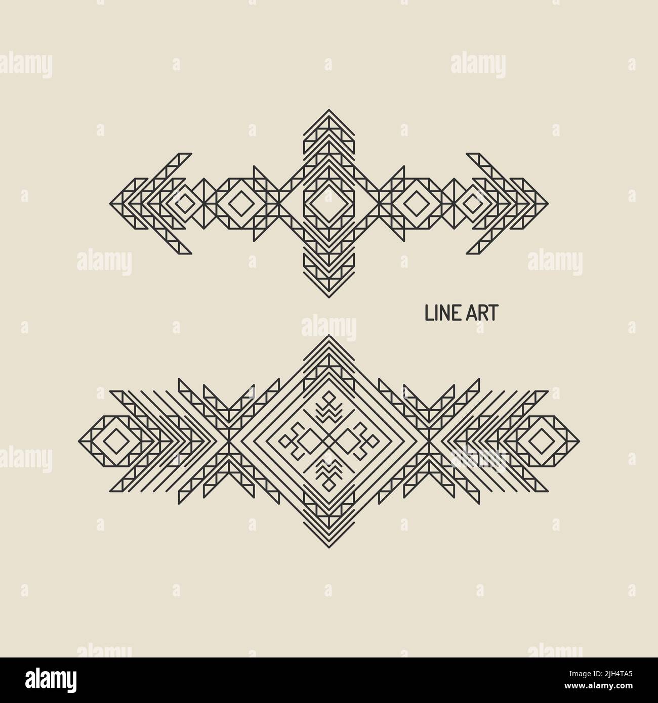 Line art design for invitation, poster, badge, monogram. Elegant luxury ...