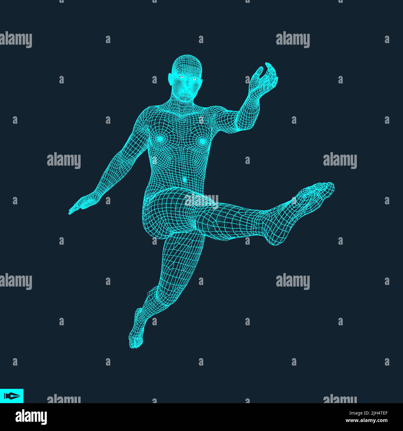 Football player. Sports concept. 3D Model of Man. Human Body. Sport ...
