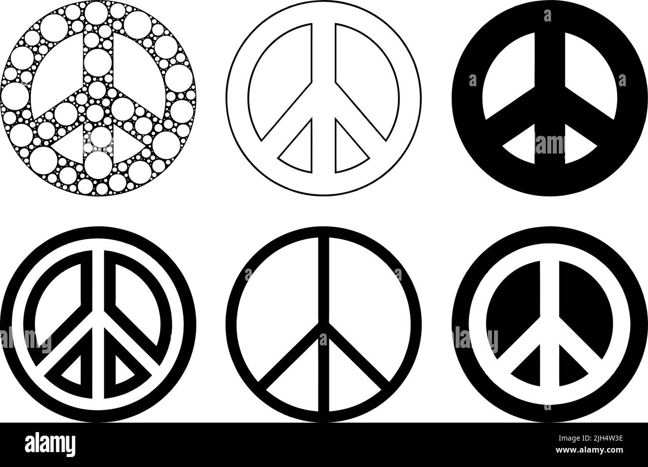 Illustration of different peace signs isolated on white Stock Vector ...
