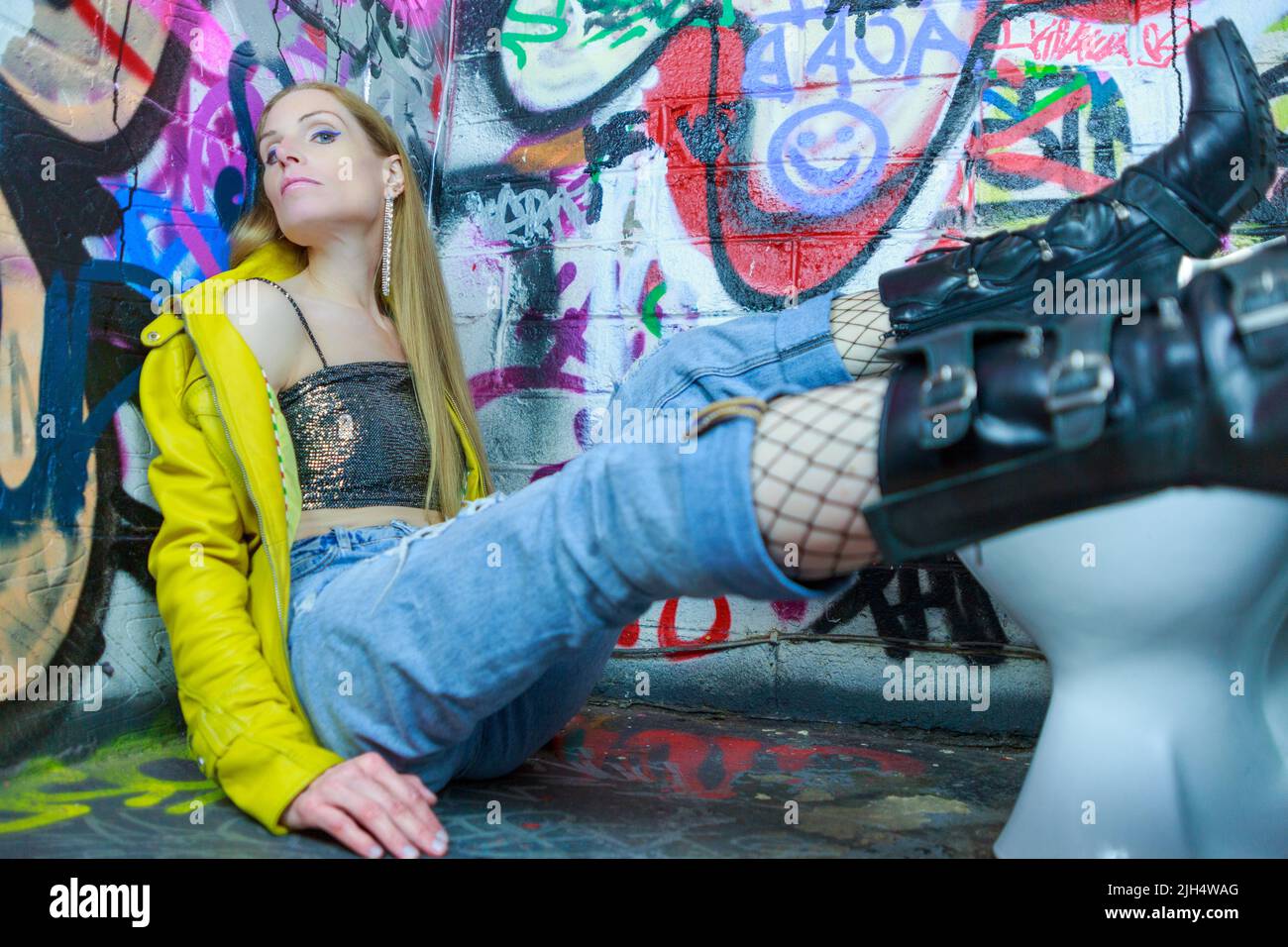 Fashion shoot boots woman hi-res stock photography and images - Alamy