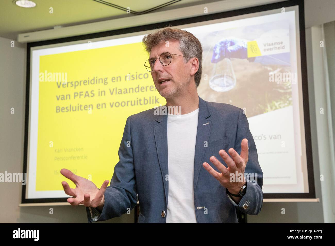 Brussels, Belgium. 15th July, 2022. Karl Vrancken (assignee Flemish ...