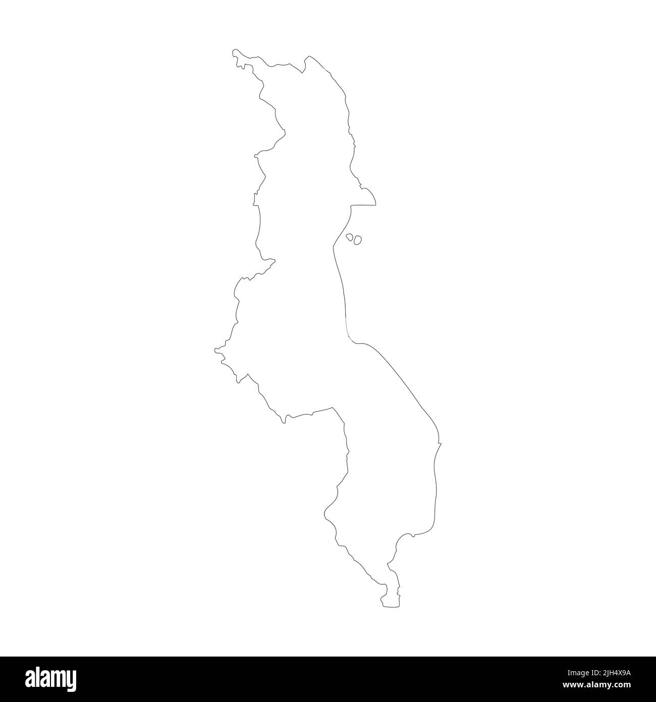 Malawi vector country map outline Stock Vector Image & Art - Alamy