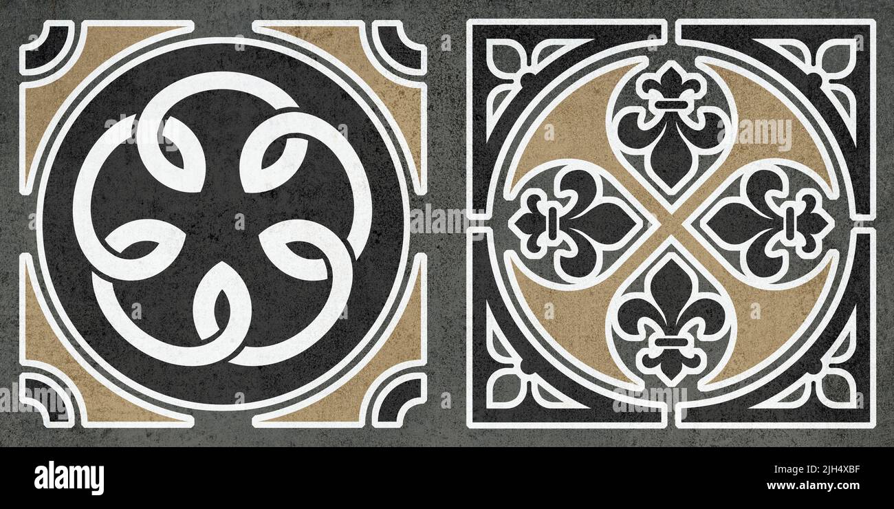 Patchwork Damask Moroccan tile. motifs Majolica pottery tile ...