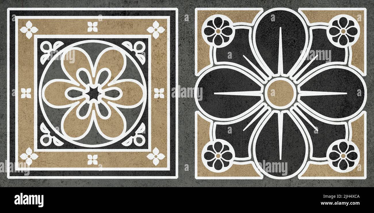 Patchwork Damask Moroccan tile. motifs Majolica pottery tile ...