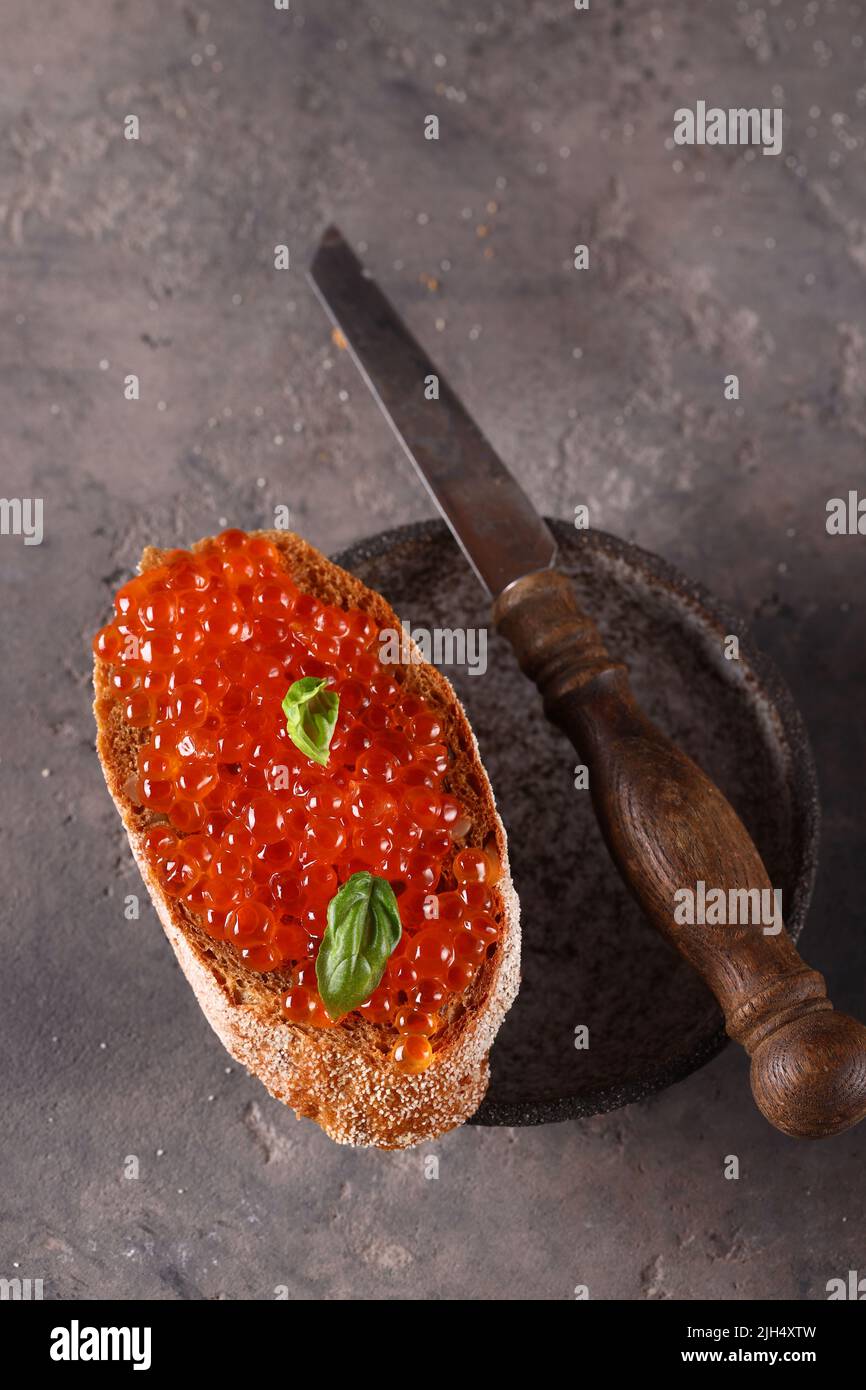 delicacy food red caviar appetizer Stock Photo - Alamy