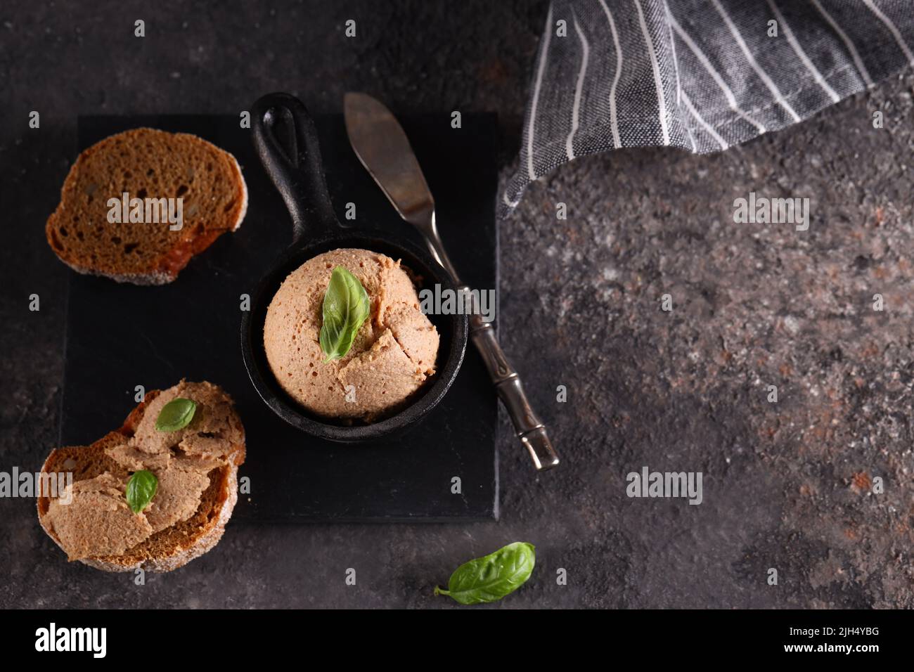 natural chicken pate with rye bread Stock Photo - Alamy