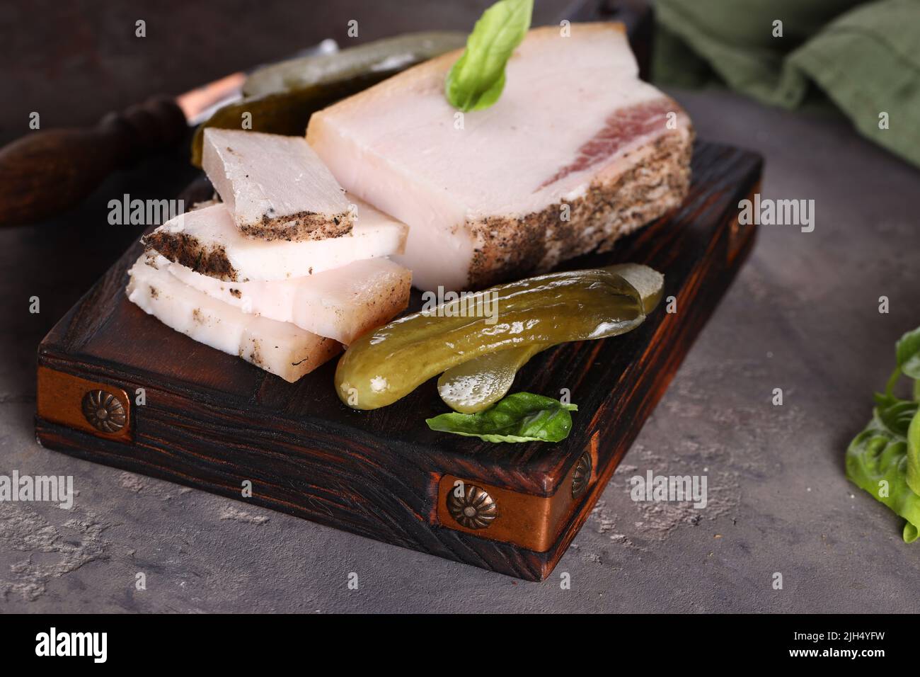 natural organic lard with spices Stock Photo - Alamy