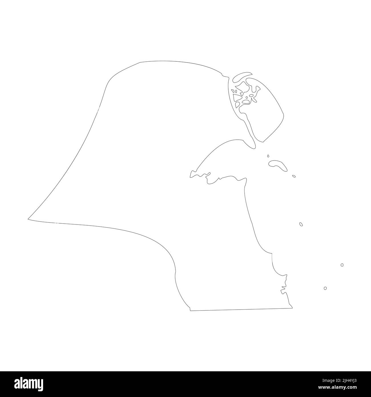 Kuwait vector country map outline Stock Vector Image & Art - Alamy