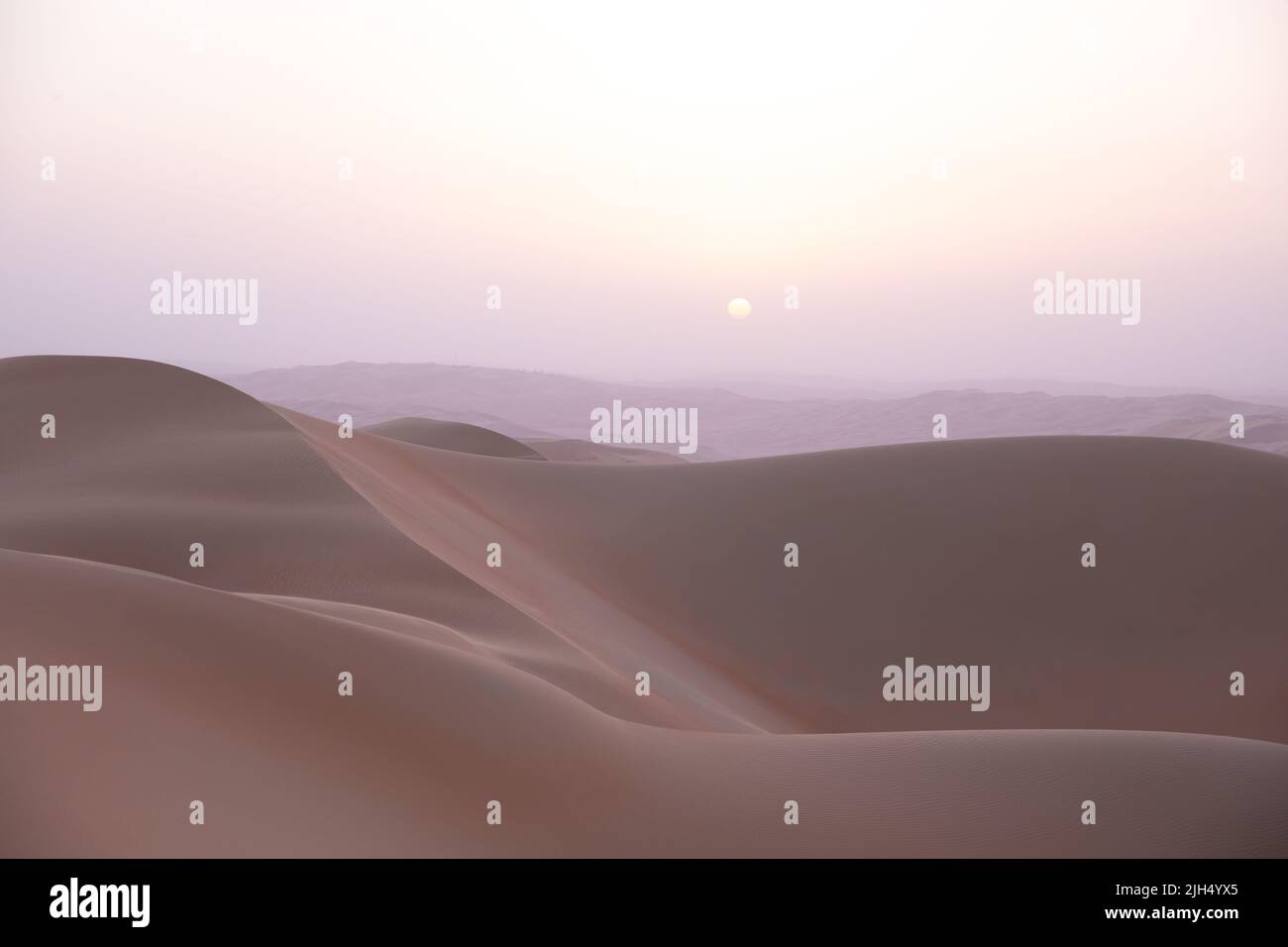 Desert landscape with sand dunes in morning light Stock Photo - Alamy