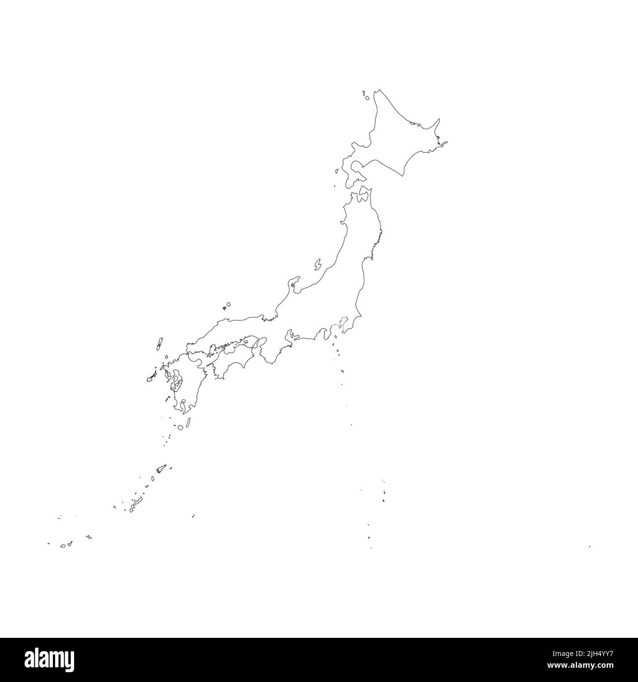 Japan vector country map outline Stock Vector Image & Art - Alamy