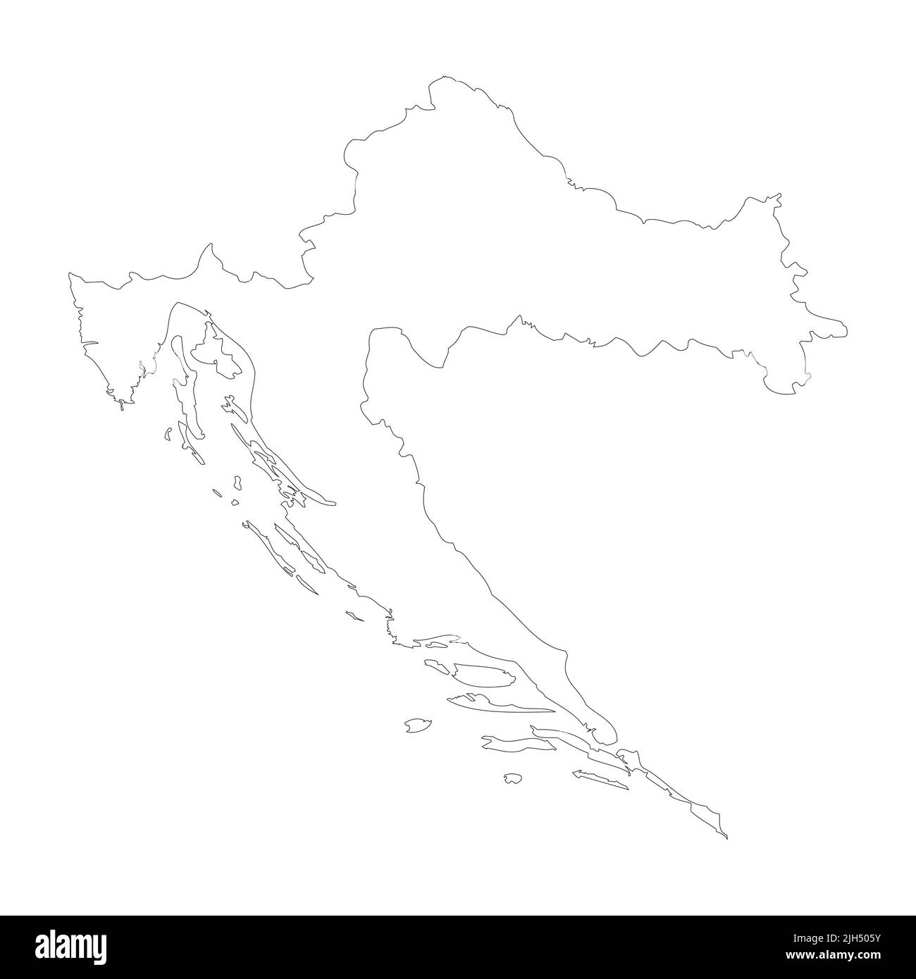 Croatia vector country map outline Stock Vector Image & Art - Alamy