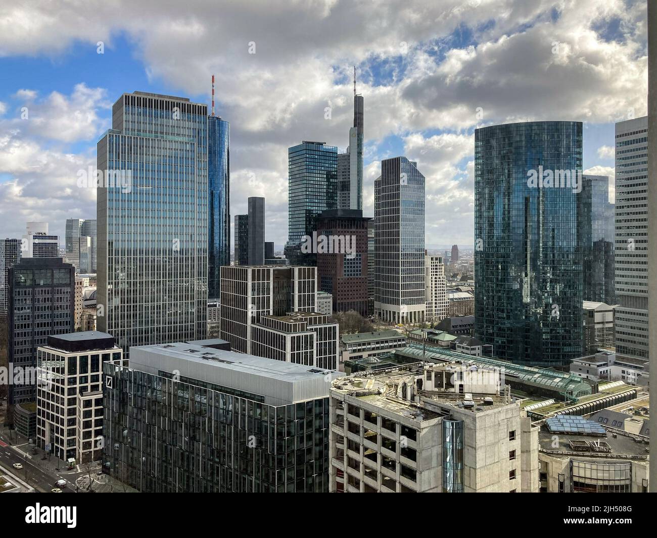 21 February 2022, Hessen, Frankfurt/Main: View of part of Frankfurt's ...
