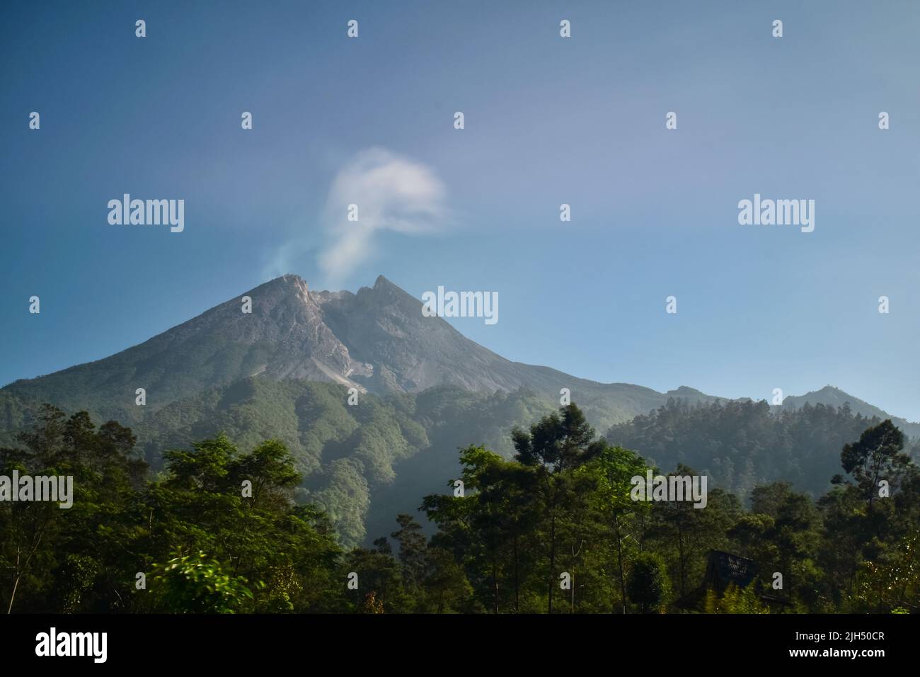 Mount Merapi at Yogyakarta, Indonesia. Mount Merapi is an active ...
