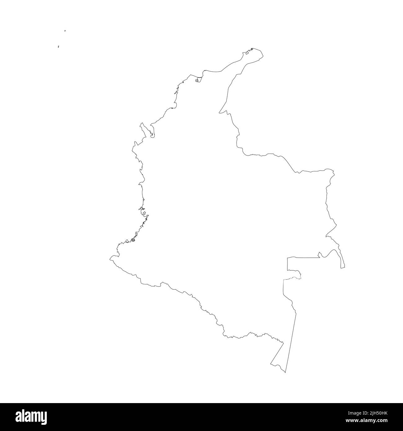 Colombia vector country map outline Stock Vector Image & Art - Alamy