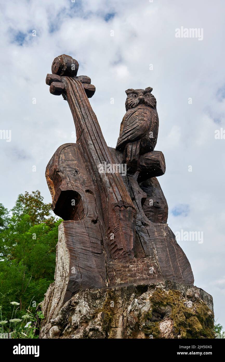 Val Paolot (Bs),Italy, a singular sculpture carved in a log of wood ...