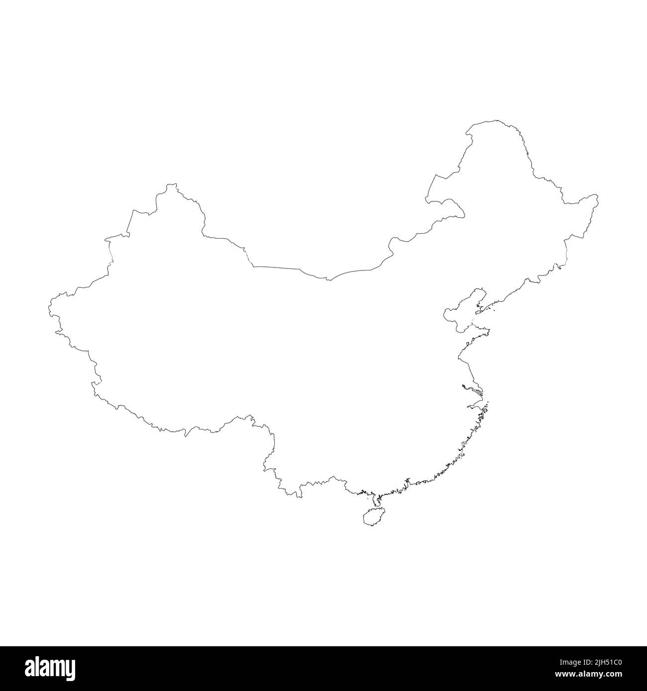 China vector country map outline Stock Vector Image & Art - Alamy