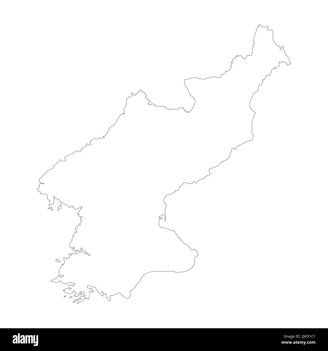 North Korea vector country map outline Stock Vector Image & Art - Alamy