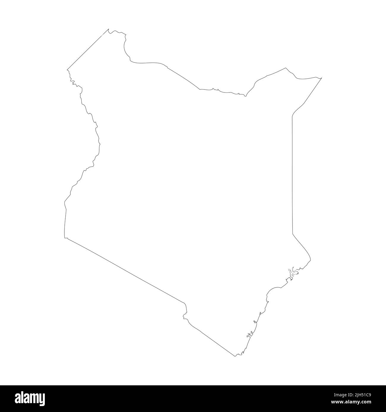 Kenya vector country map outline Stock Vector Image & Art - Alamy